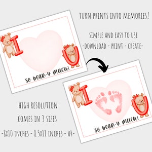 Teddy Bear Valentine, Valentine Handprint, Handprint Art, Footprint ...