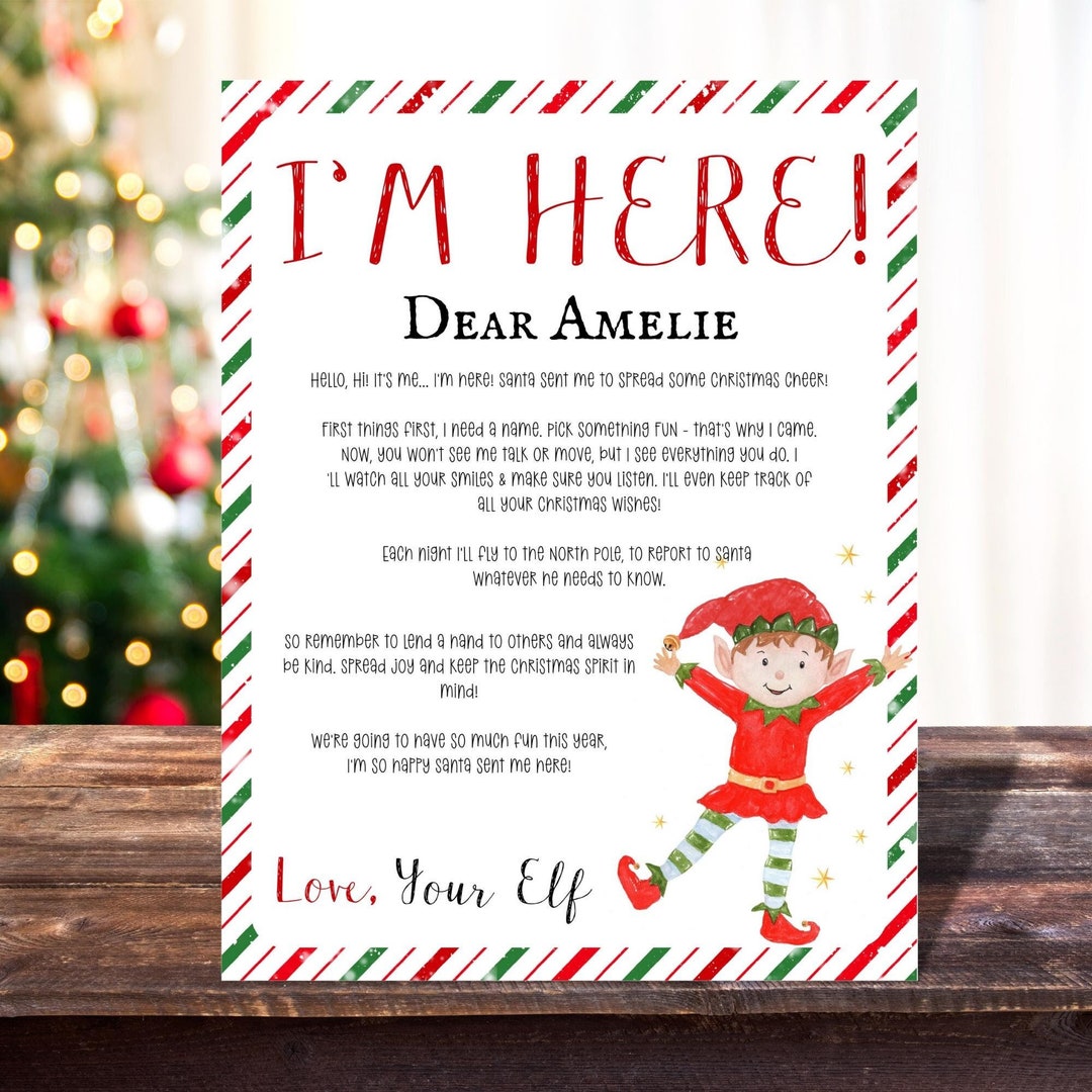 EDITABLE Elf Letter, Elf Arrival Letter, First Time Elf Arrival Letter ...