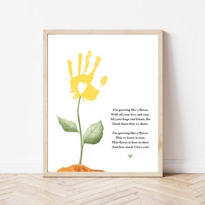 Flower Handprint Art Craft Growing Like A Flower Poem - Etsy