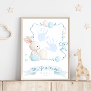Personalized Baby's First Easter Footprint Art, Easter Handprint, Baby ...