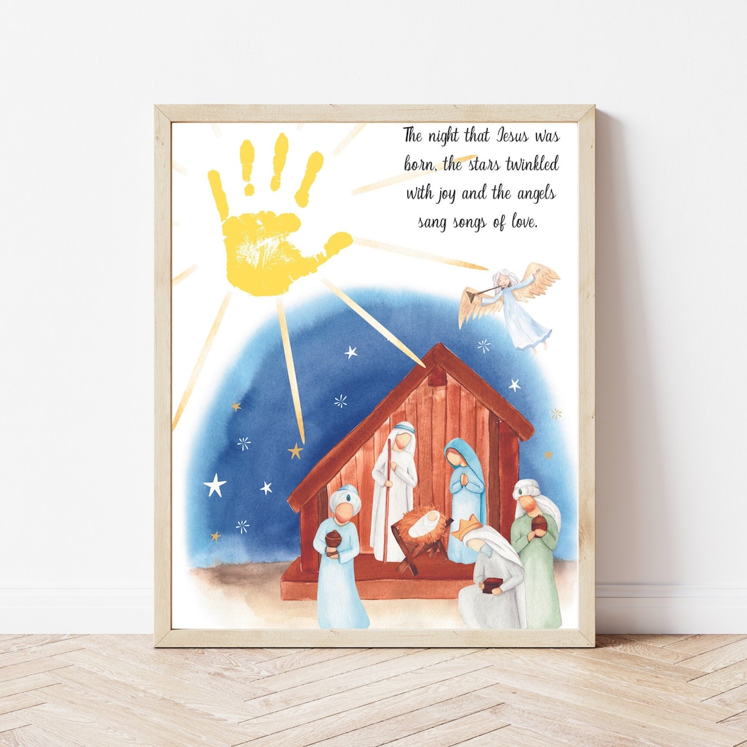 Nativity Scene Christmas Handprint, Preschool Bible Activity, My First ...