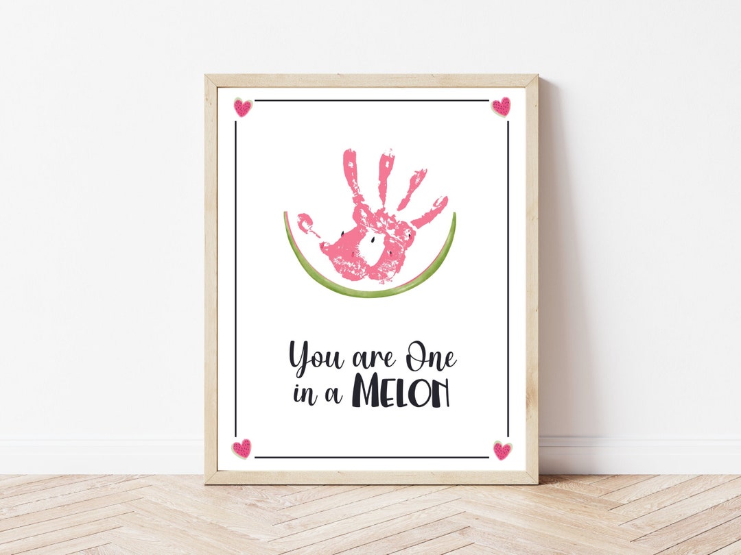 Watermelon Handprint Craft, One in a Melon, Handprint Footprint Art ...