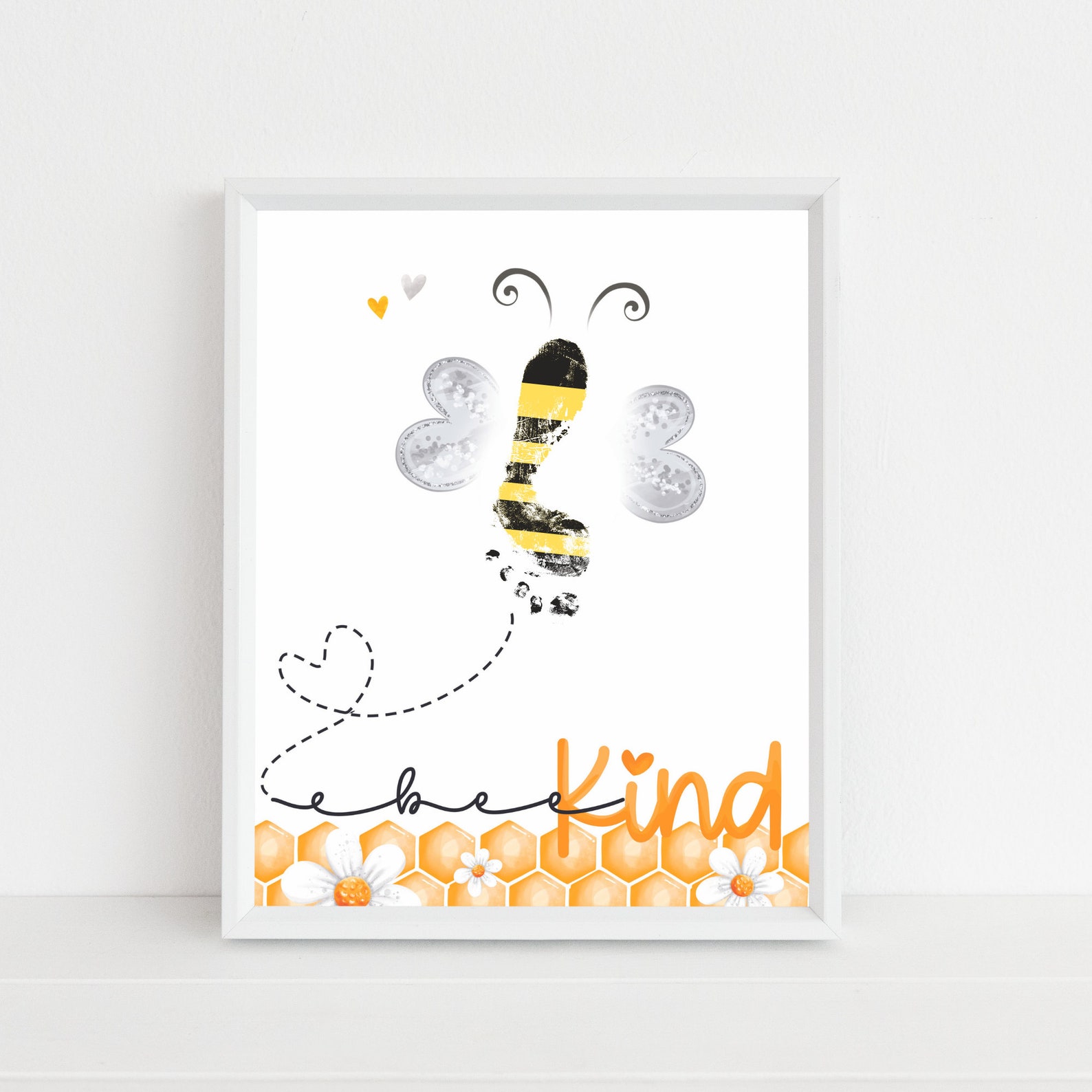 Bee Kind Footprint Craft, Handprint Footprint Art for Babies Toddlers ...