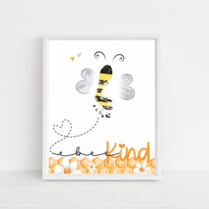 Bee Kind Footprint Craft, Handprint Footprint Art for Babies Toddlers ...