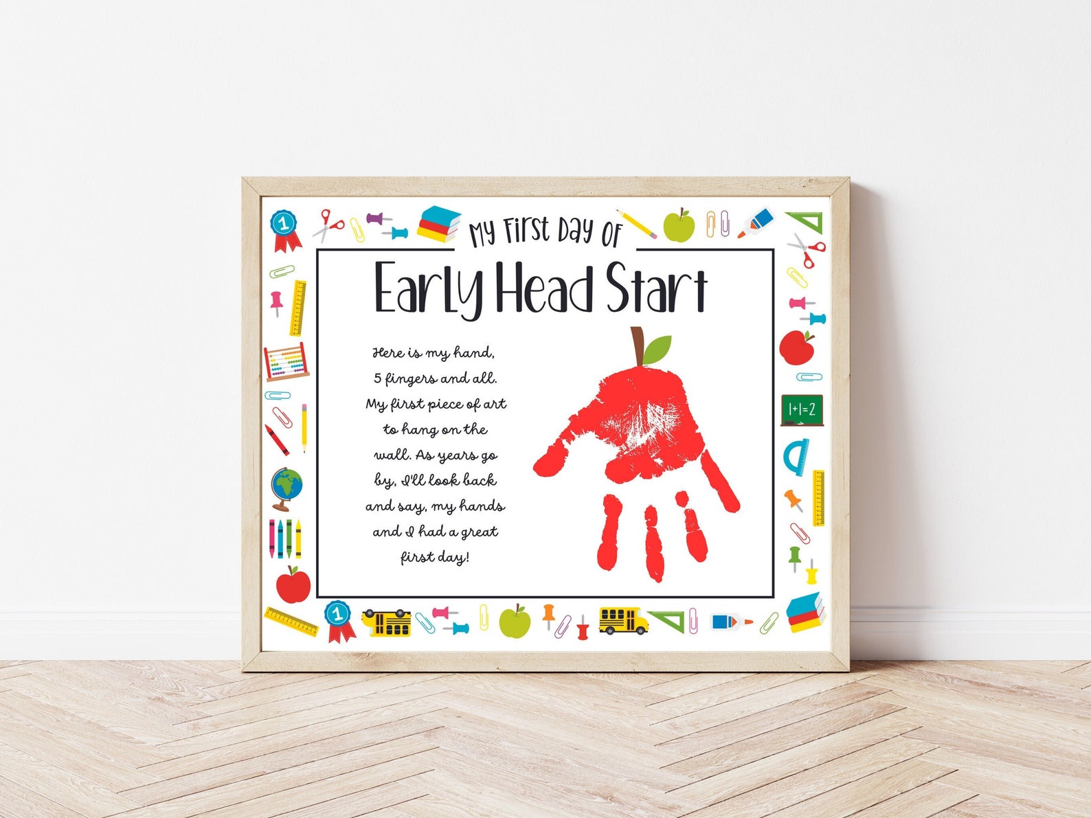 First Day of Early Head Start Handprint Art, Last Day of School ...