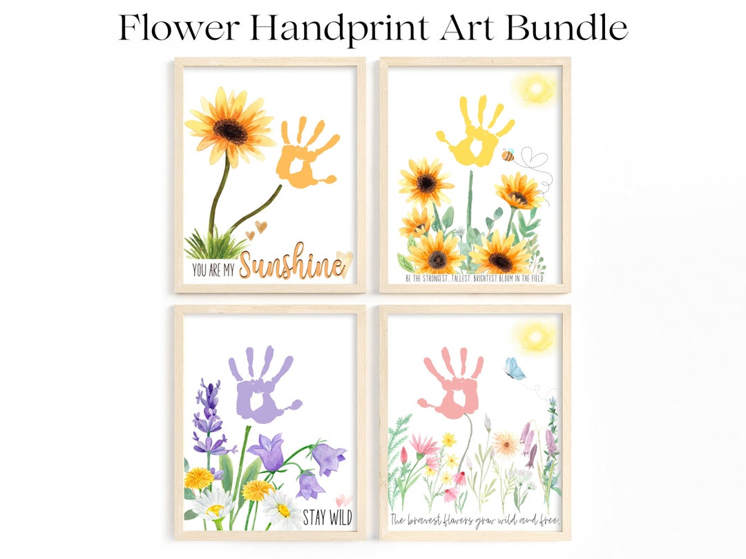 Flower Handprint Art Bundle Sunflower Handprint Craft Wildflower ...