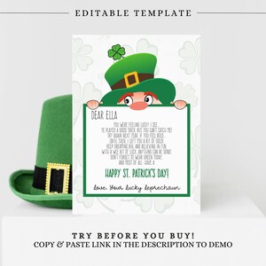 Leprechaun Letter, Editable Letter From Leprechaun, Leprechaun Trap, St ...