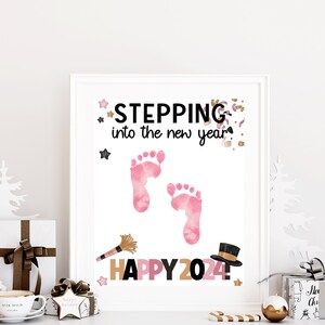 New Year Footprint Keepsake, Handprint Art, New Years 2024, Holiday ...