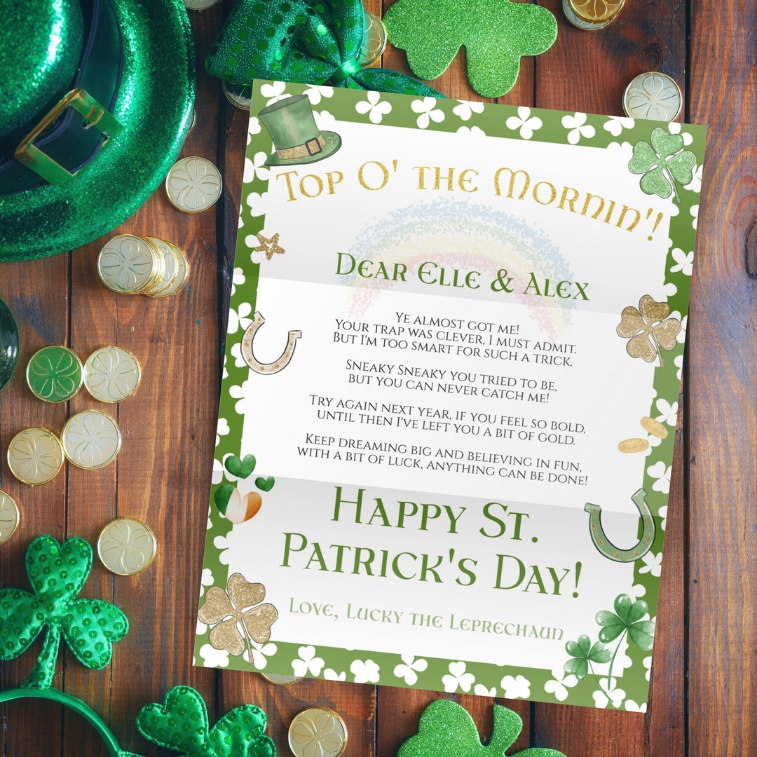 Leprechaun Letter, Editable Letter From Leprechaun, Leprechaun Trap, St ...