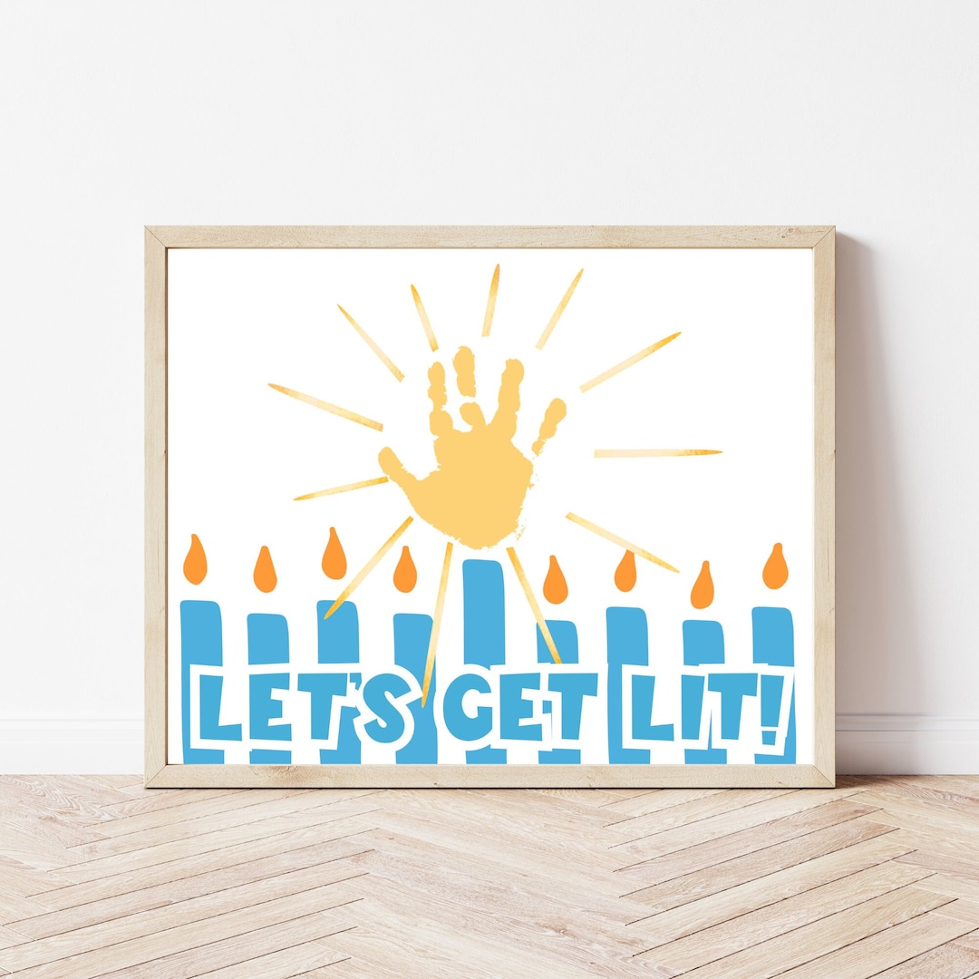 Hanukkah Get Lit Handprint Craft, Handprint Art Babies Toddlers Kids ...