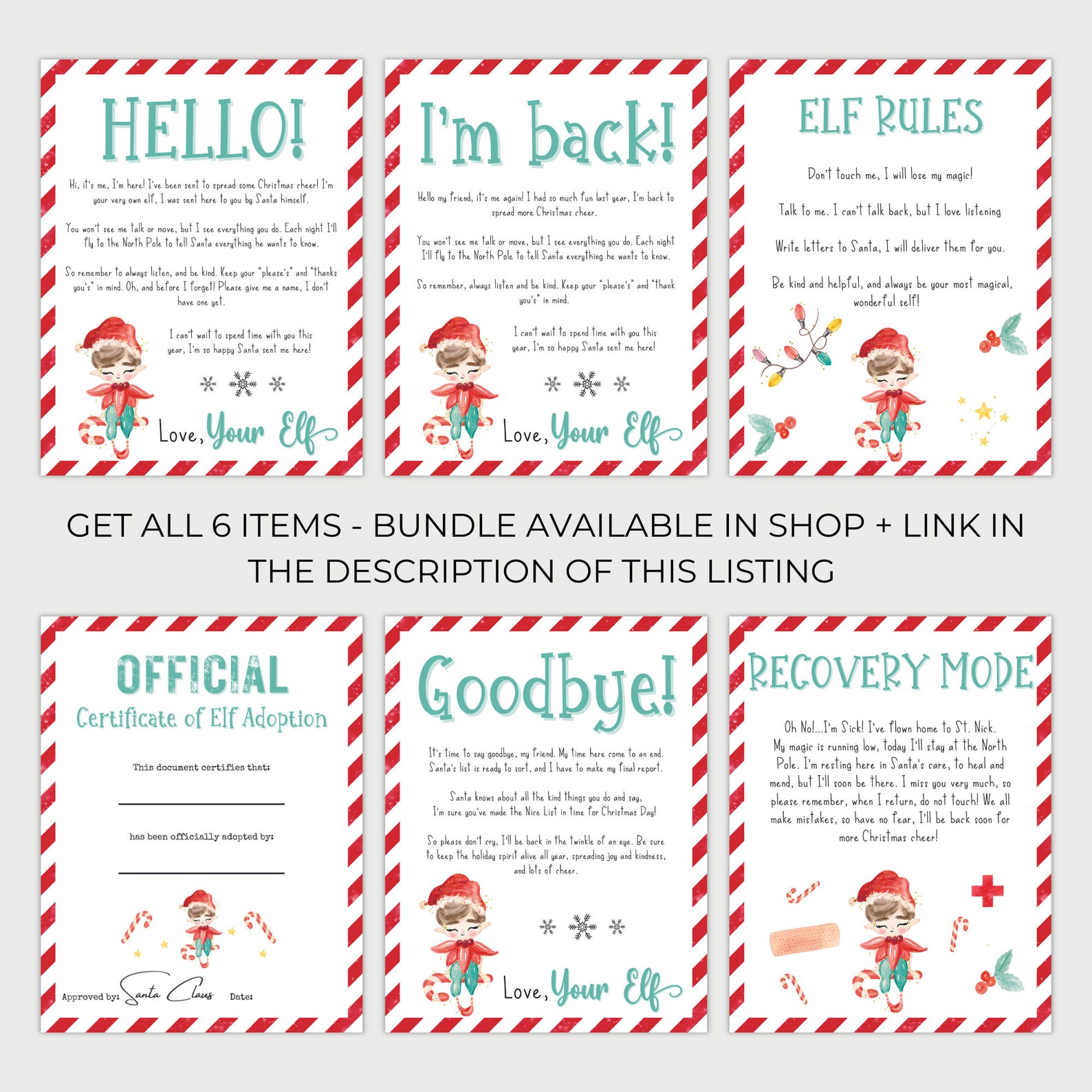 Elf Adoption Certification, First Time Elf Arrival, Elf Arrival Letter ...