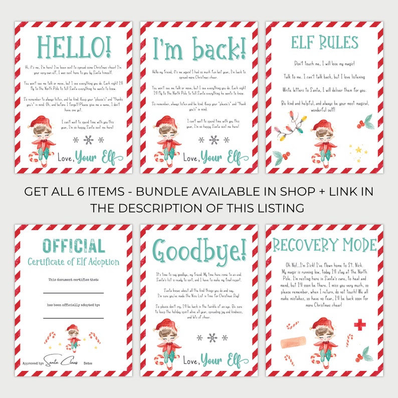 Elf Adoption Certification, First Time Elf Arrival, Elf Arrival Letter ...