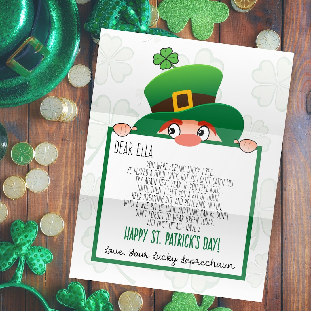 Leprechaun Letter, Editable Letter From Leprechaun, Leprechaun Trap, St ...