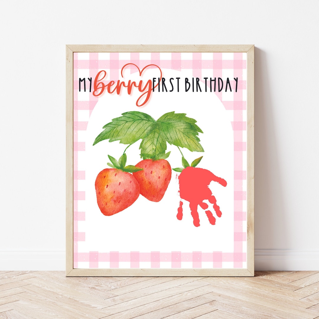 Berry First Birthday, Handprint Art, Baby Footprint Handprint, First ...