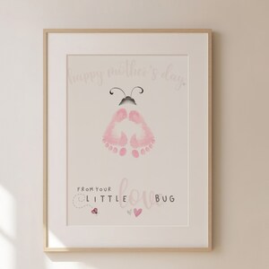 Mother's Day Handprint Art, Love Bug Footprint Craft, Mother's Day ...