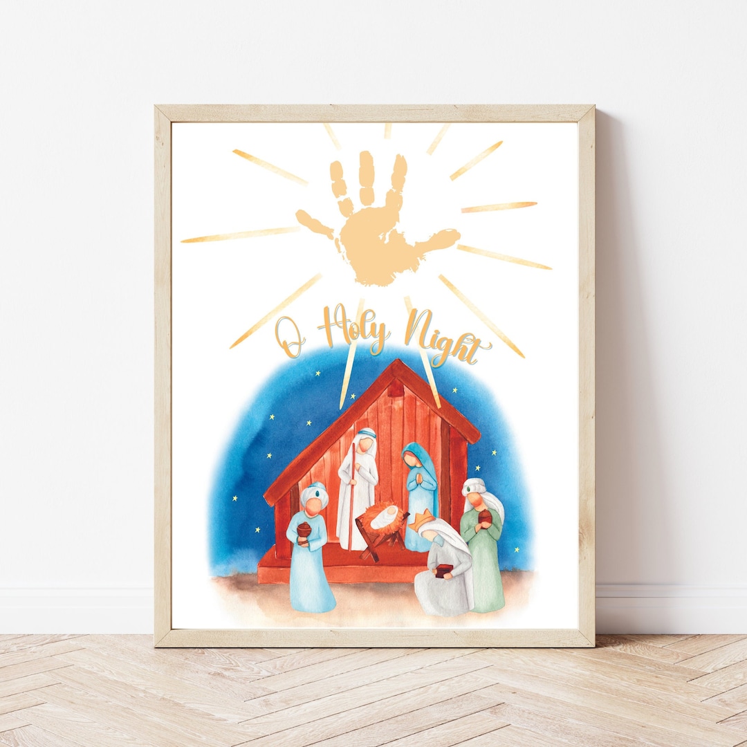 Christmas Handprint Art Nativity Scene, Preschool Bible Activity, My ...