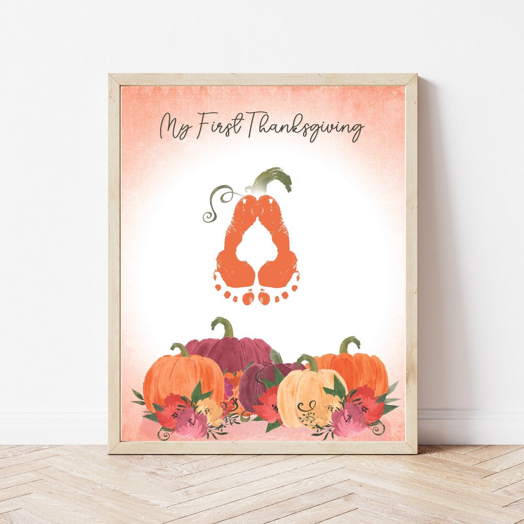 Fall Handprint Craft, Babys First Thanksgiving, Thanksgiving Activity ...