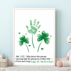 Lucky Clover Handprint Poem, St Patricks Day Handprint Footprint Craft ...