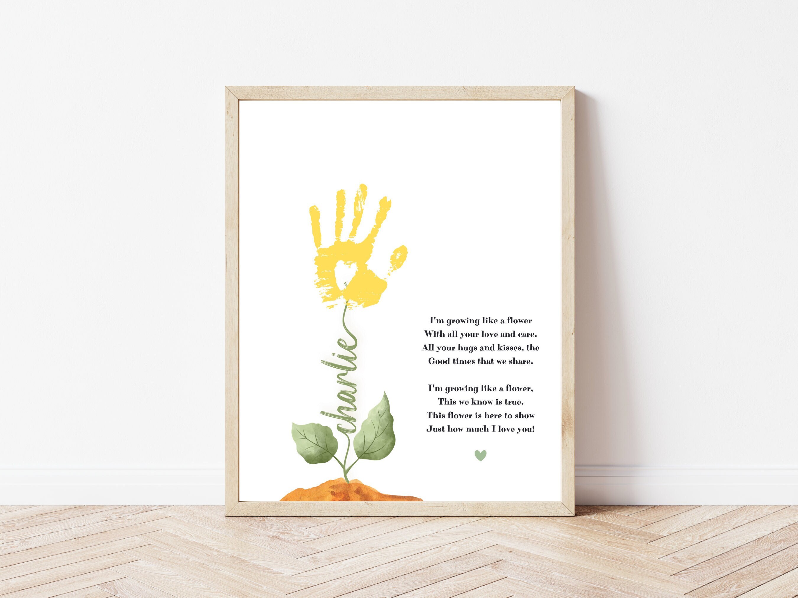 Personalized Flower Handprint Art Gift for Mothers Day DIY - Etsy