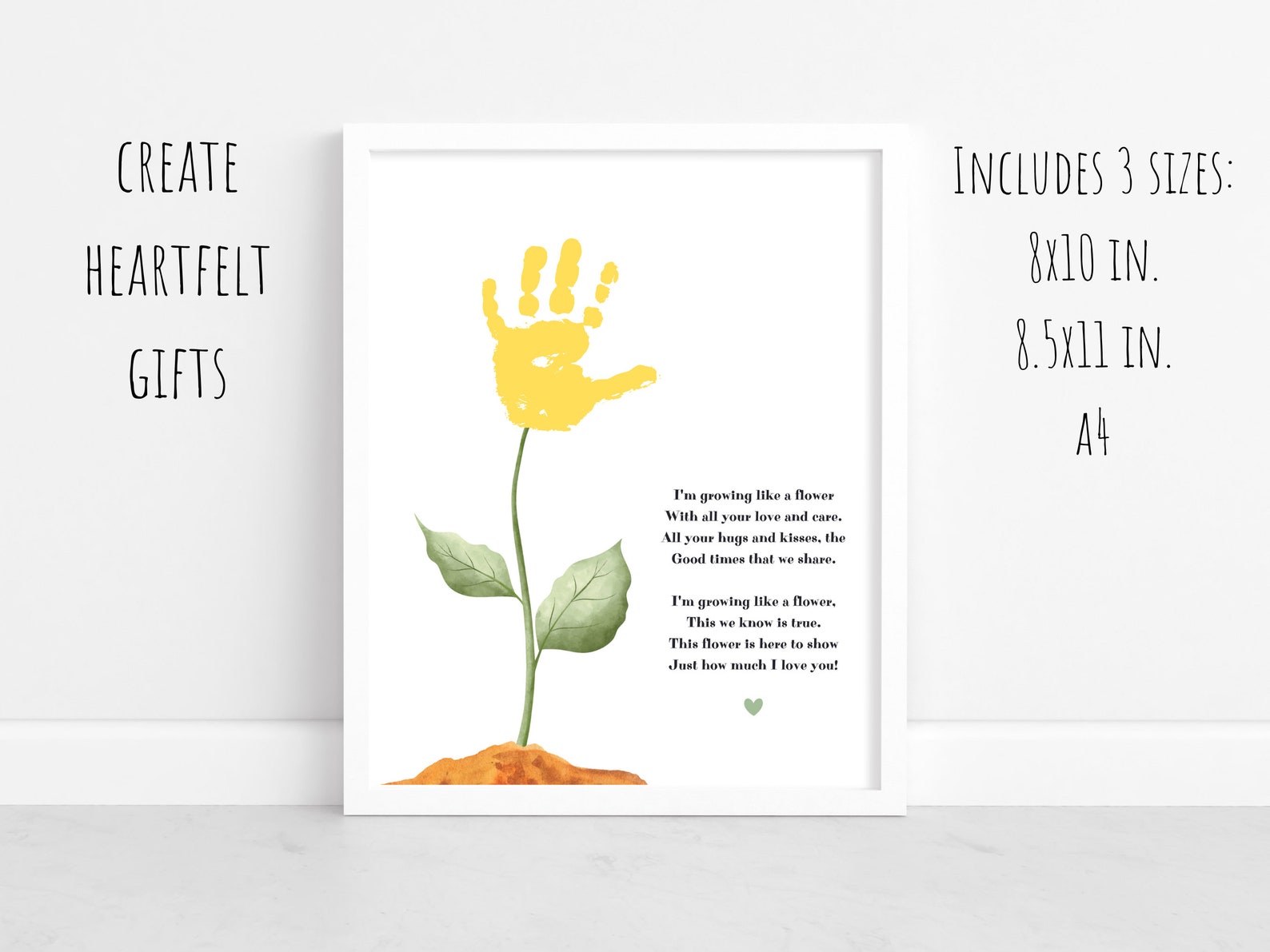 Flower Handprint Art Craft Growing Like A Flower Poem - Etsy