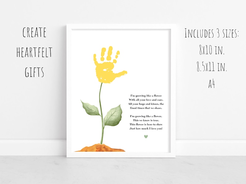 Flower Handprint Art Craft Growing Like A Flower Poem - Etsy