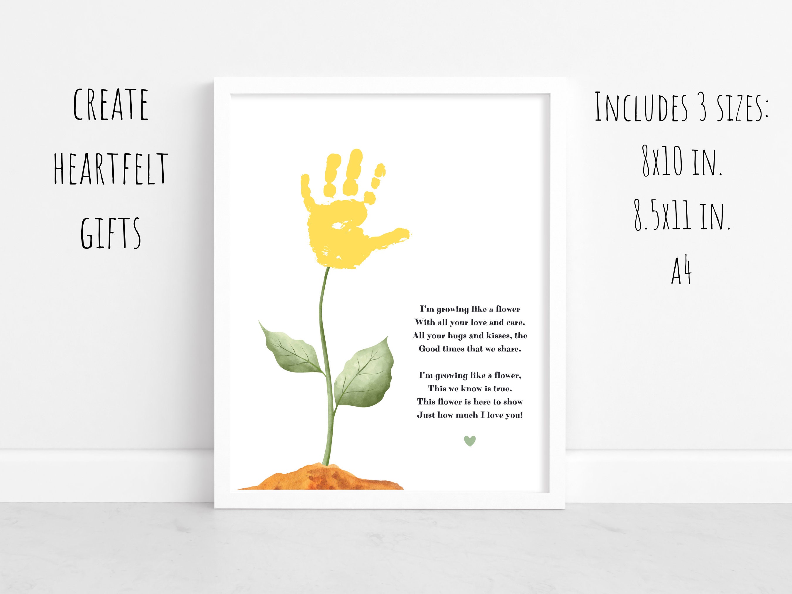 Flower Handprint Art Craft Growing Like A Flower Poem - Etsy