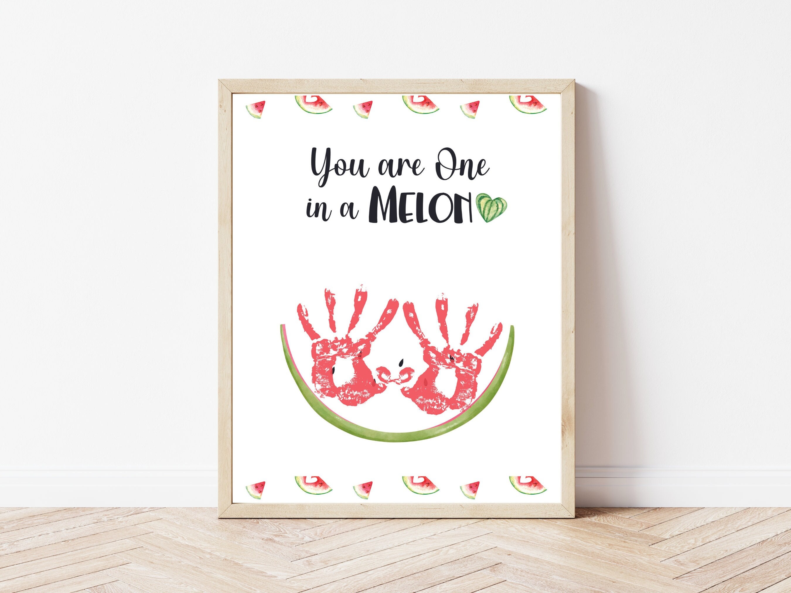 One in a Melon Handprint Footprint Craft Handprint Footprint - Etsy