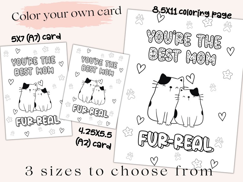 Printable DIY Mother's Day Card Colorable Card for Mom - Etsy