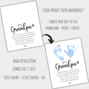Grandpa Handprint Poem, Father's Day Handprint Art, Valentines ...