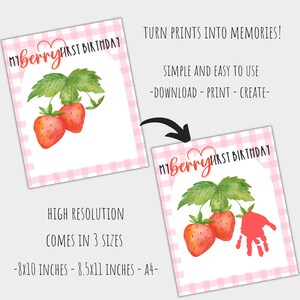 Berry First Birthday, Handprint Art, Baby Footprint Handprint, First ...