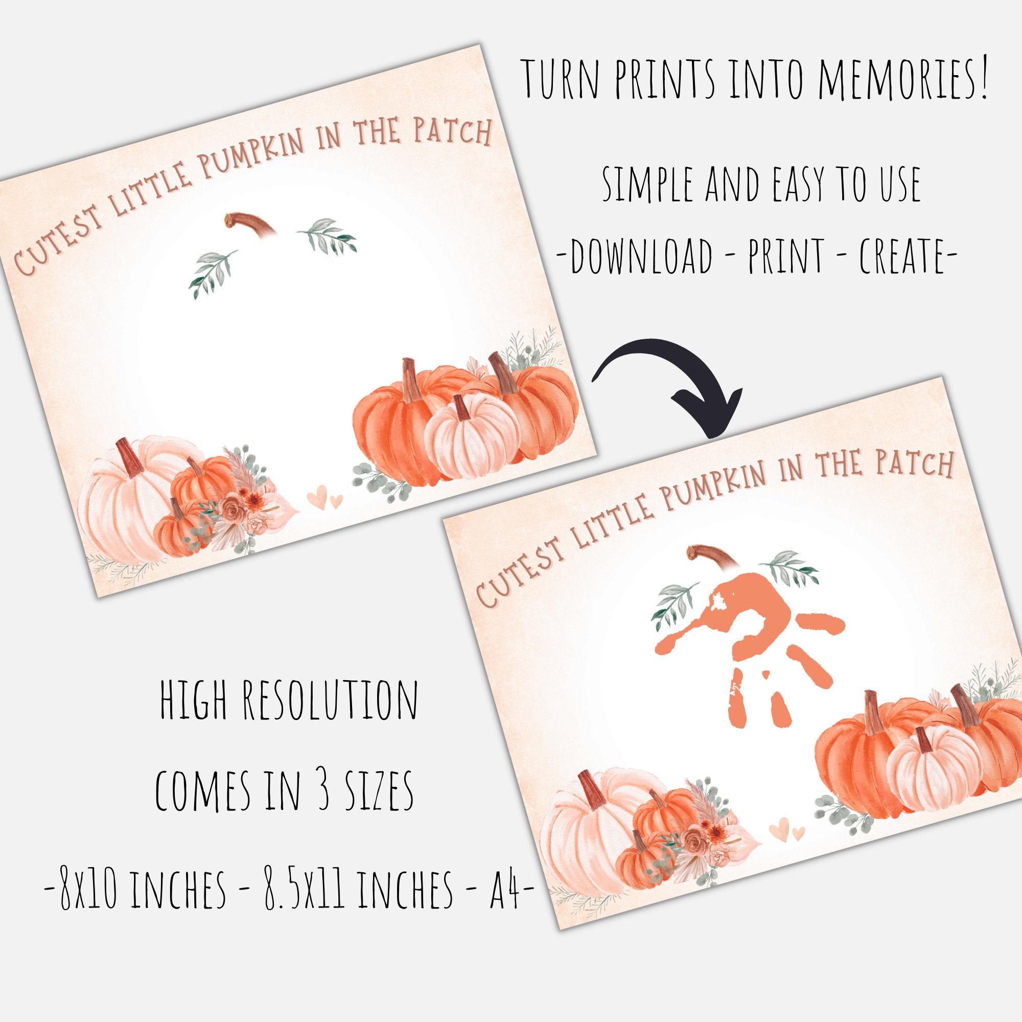 Fall Handprint Craft Halloween Handprint Art Handprint - Etsy