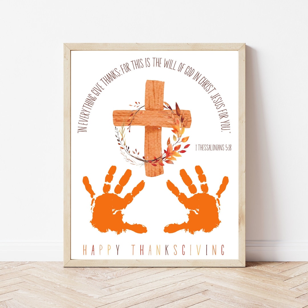 Preschool Bible Craft, Thanksgiving Handprint, Christian Homeschool ...