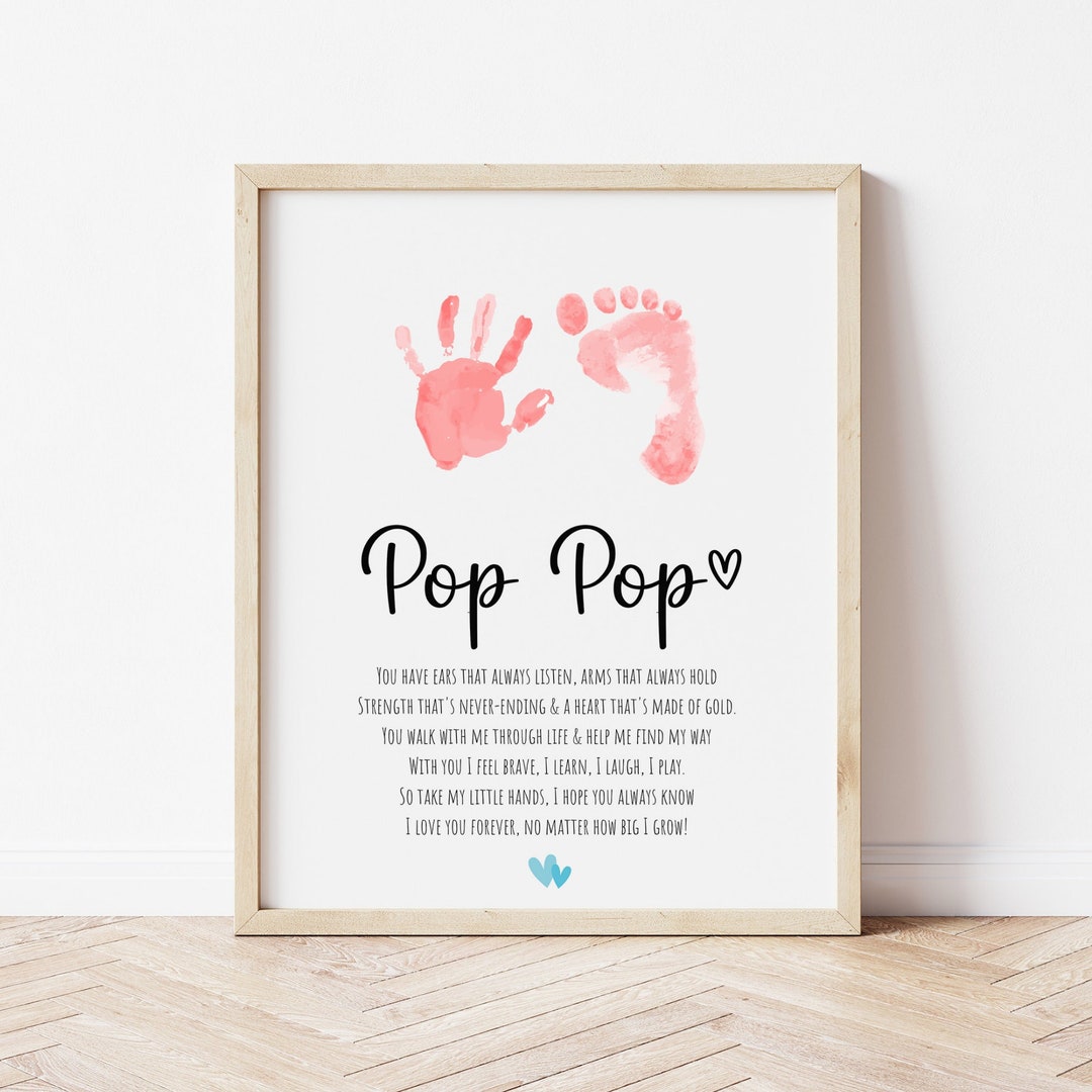 Pop Pop Handprint Poem, Father's Day Handprint Art, Valentines ...