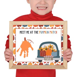 Fall Handprint Craft, Halloween Pumpkin Handprint Art, Thanksgiving ...