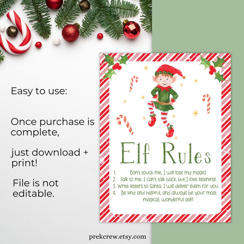 Christmas Elf Rules, Elf Arrival Letter, Kids Christmas Fun, Instant ...