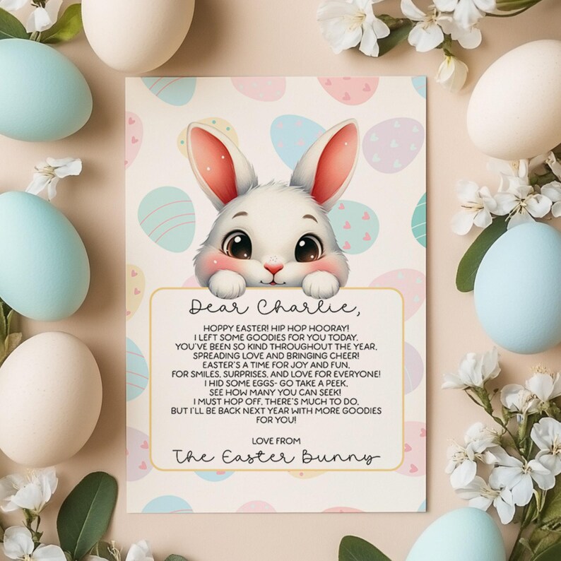 Editable Letter From the Easter Bunny, Printable Easter Bunny Letter ...