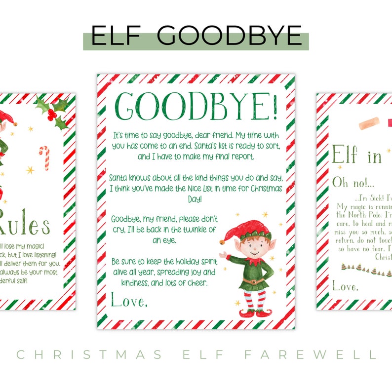 Elf Goodbye Letter, Christmas Elf Farewell Letter, Kids Christmas Fun ...