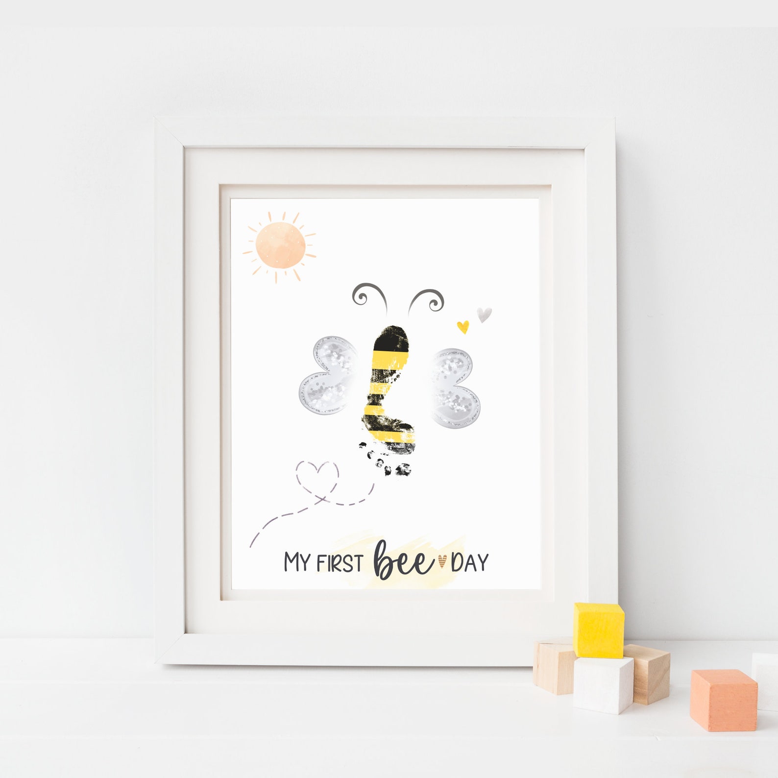 First Bee Day, Baby Footprint, Toddler Footprint, First Birthday ...