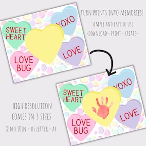 Candy Heart Valentine's Day Handprint Art, Footprint Craft for Babies ...