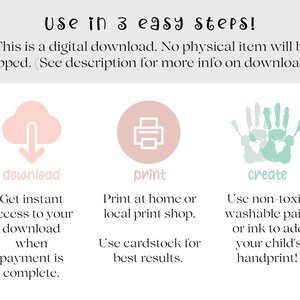 Handprint Art for Mother's Day Birthday Gift for Mom Grandma Aunt ...