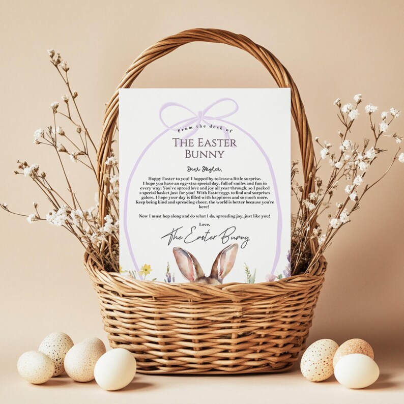 Printable Easter Bunny Letter, Editable Letter From the Easter Bunny ...