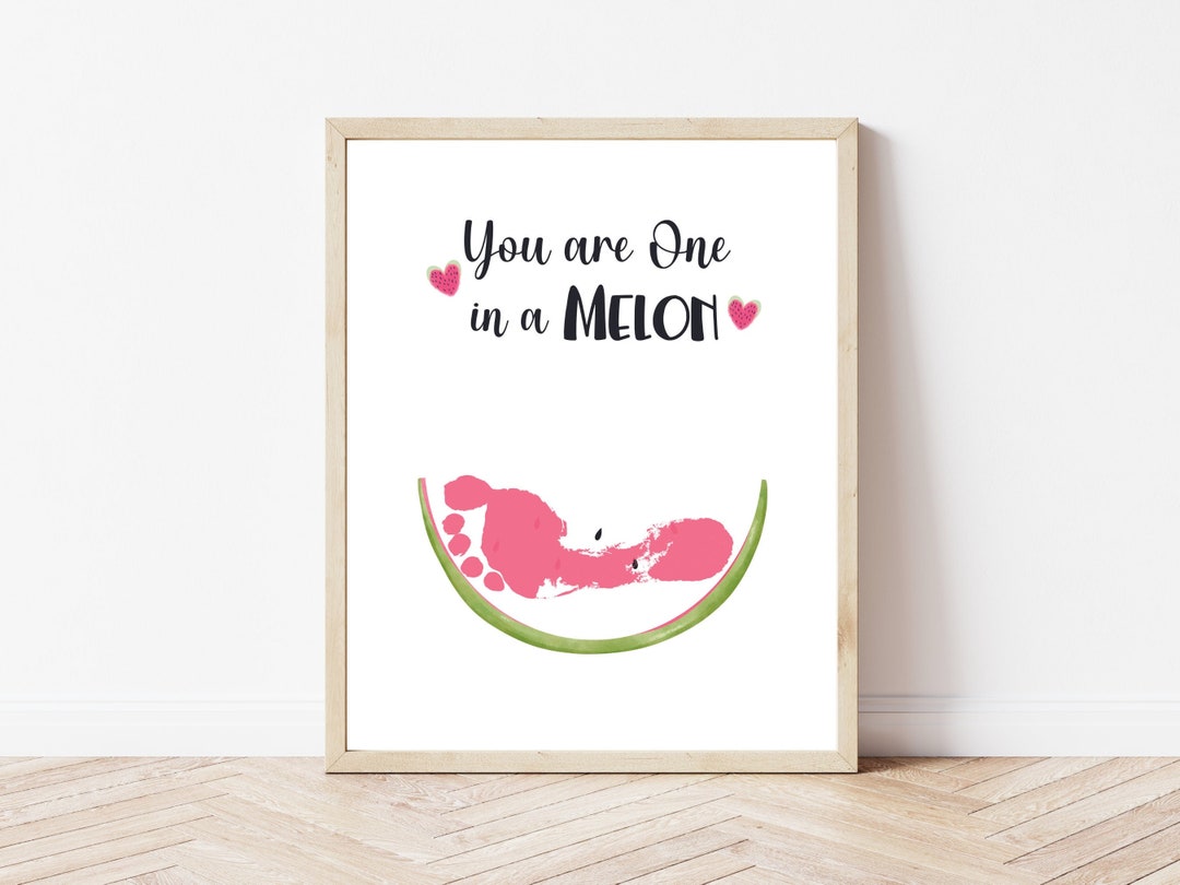 One in a Melon Footprint Craft, Handprint Footprint Art for Baby ...