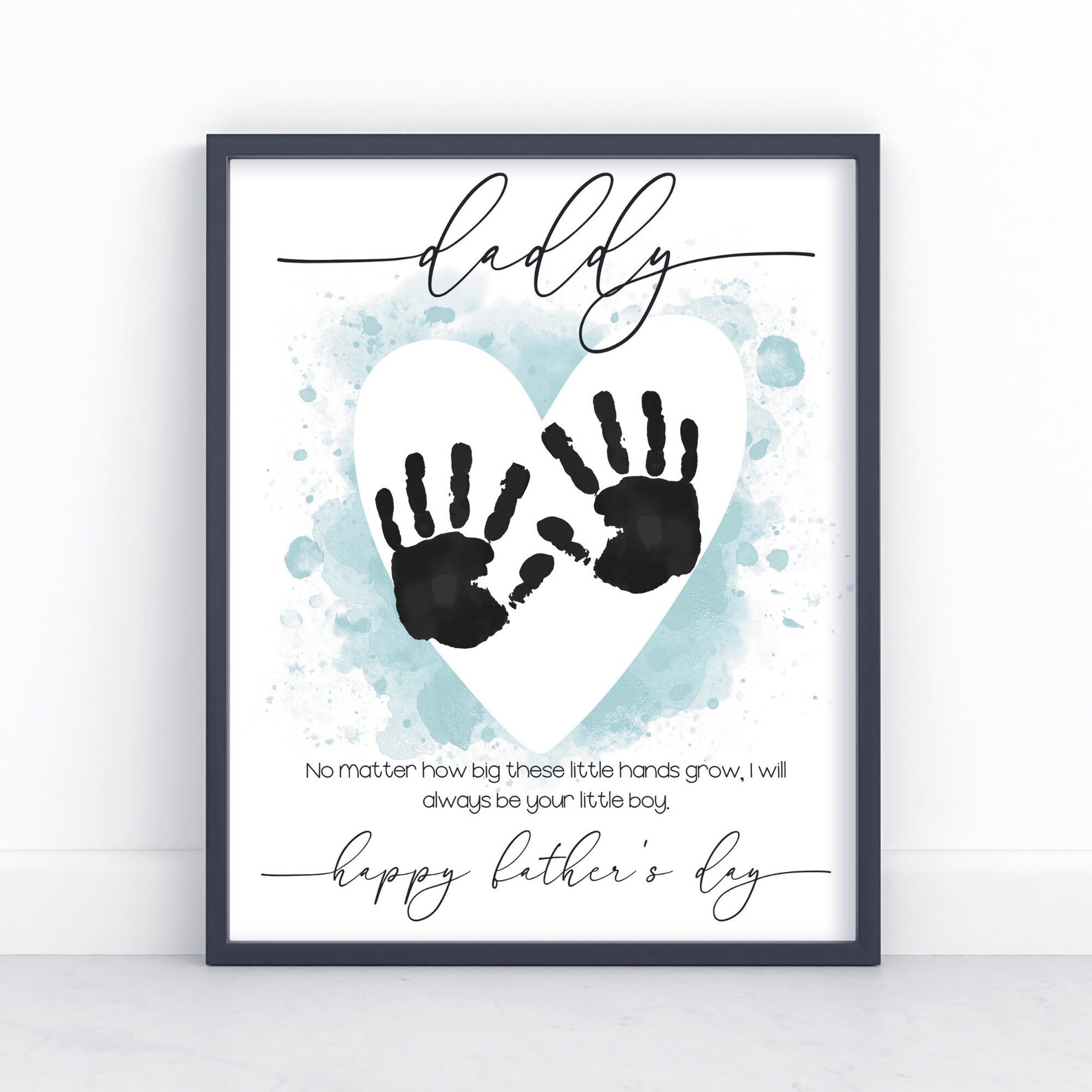 Father's Day Handprint Art, Daddy's Little Boy, DIY Fathers Day Gift ...