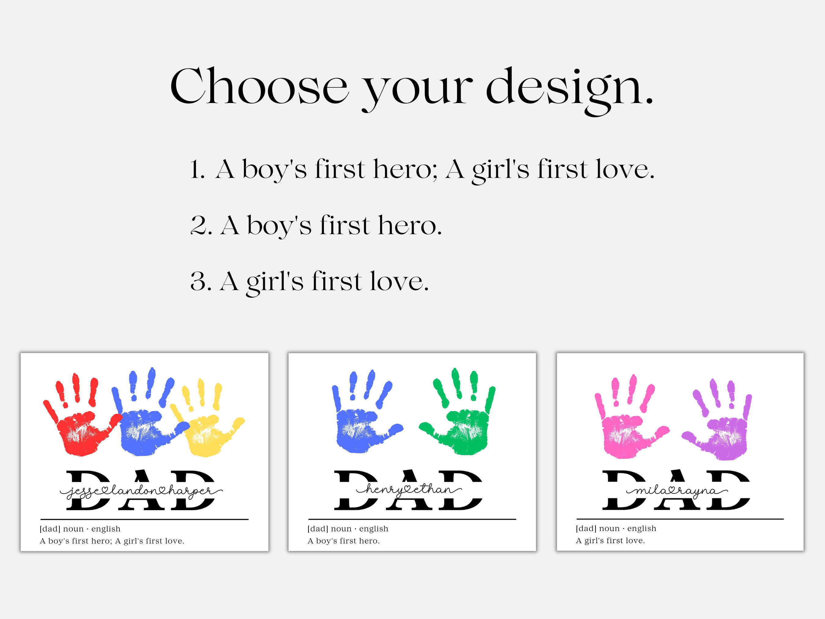 Personalized Handprint Art for Dad With Children's Names - Etsy