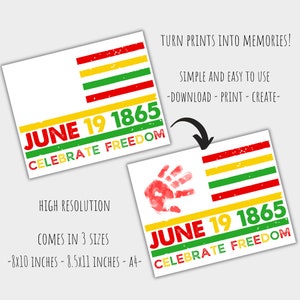 Juneteenth Handprint Art Craft for Kids, Preschool Activity for ...
