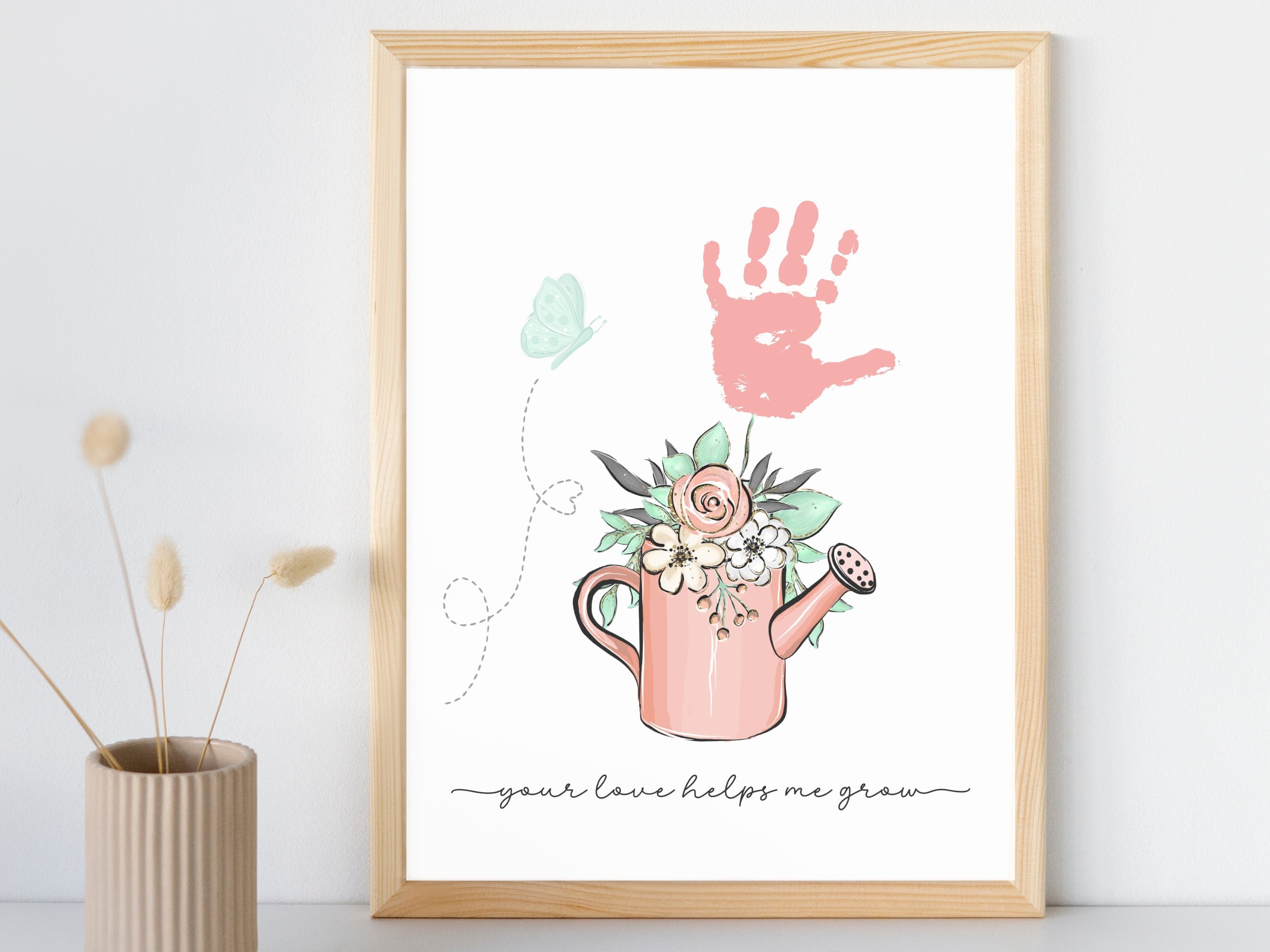 Mother's Day Handprint Art, Birthday Handprint Art, Floral Bouquet for ...