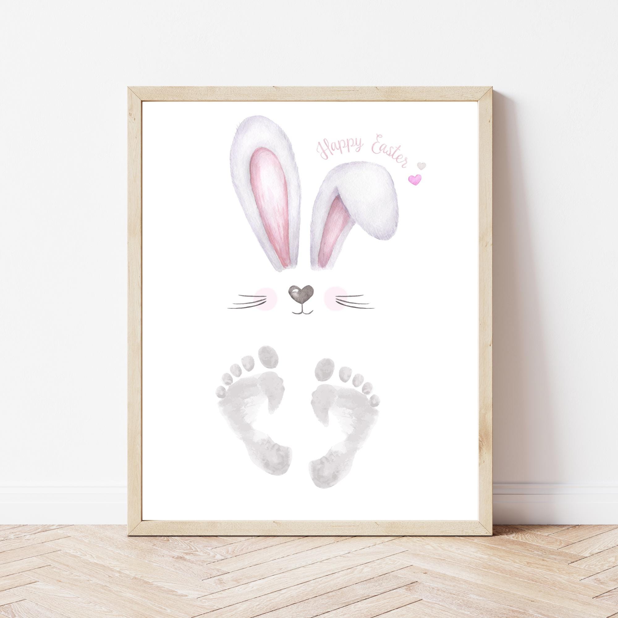 Happy Easter Footprint Art, Easter Handprint, Easter Bunny Handprint ...