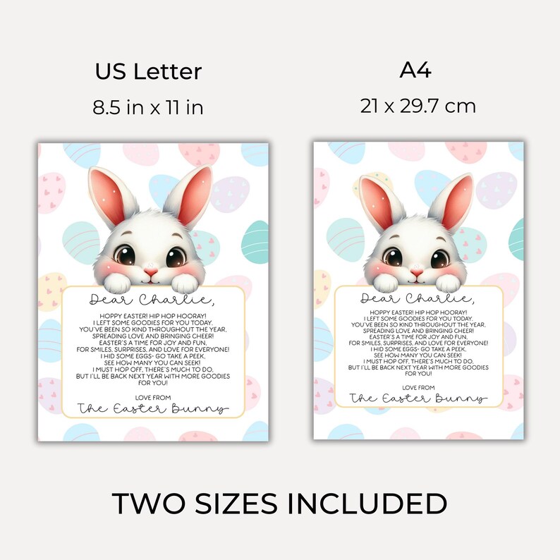 Editable Letter From the Easter Bunny, Printable Easter Bunny Letter ...