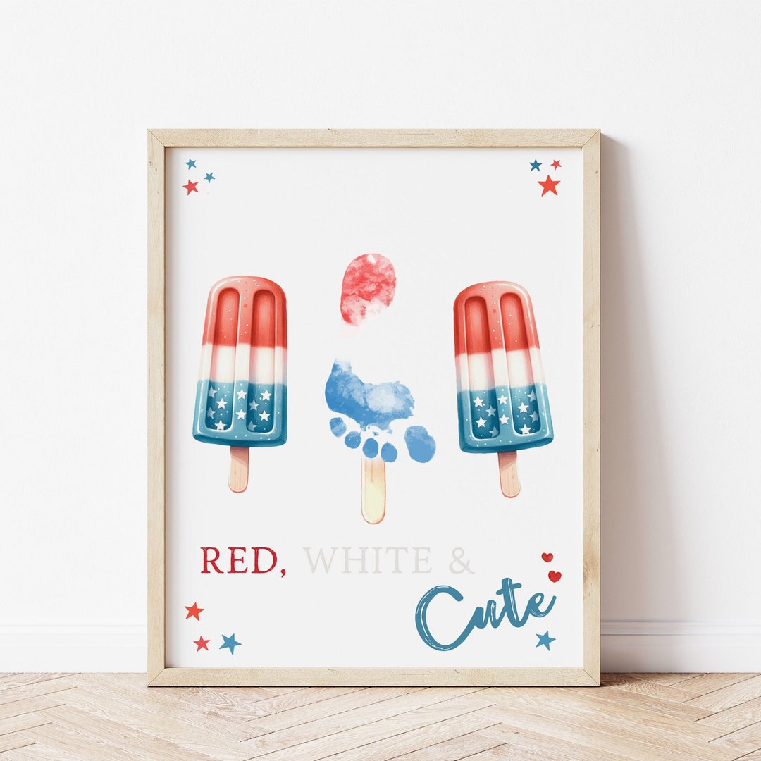 Red White and Cute Handprint Craft, 4th of July Activity for Toddlers ...