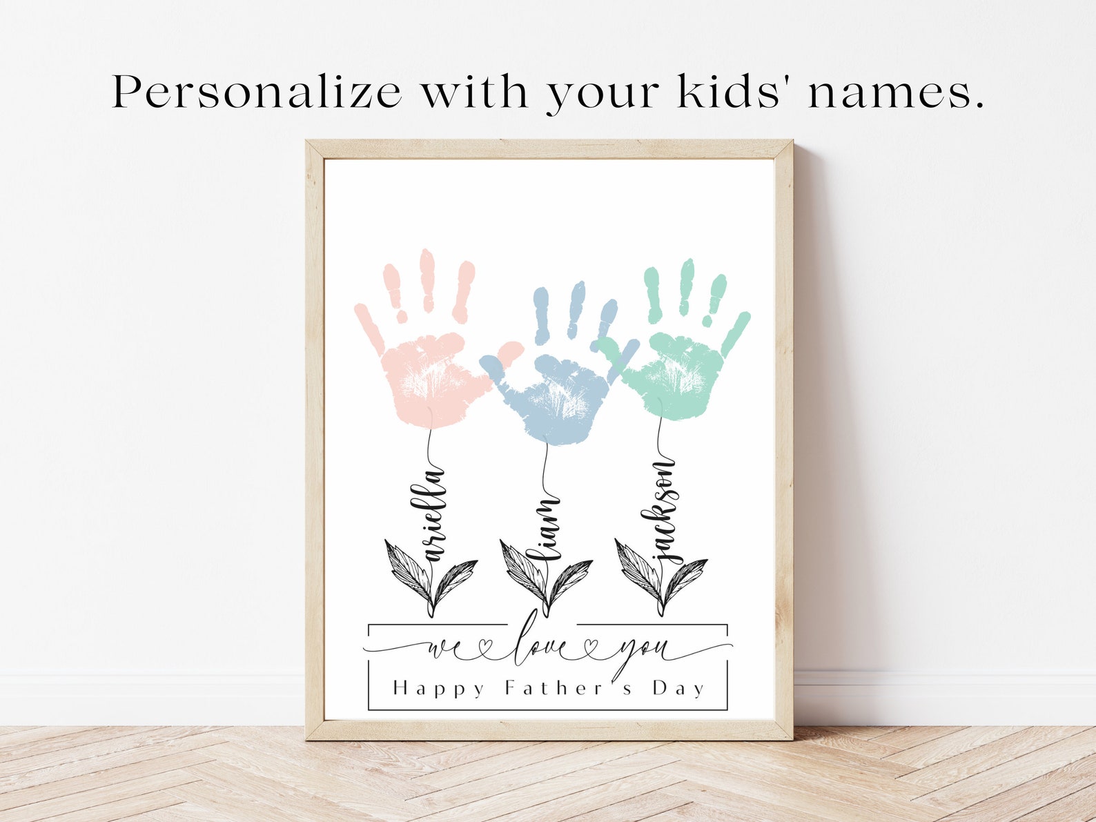 Personalized Handprint Art for Dad DIY Fathers Day Gift From Kids Baby ...